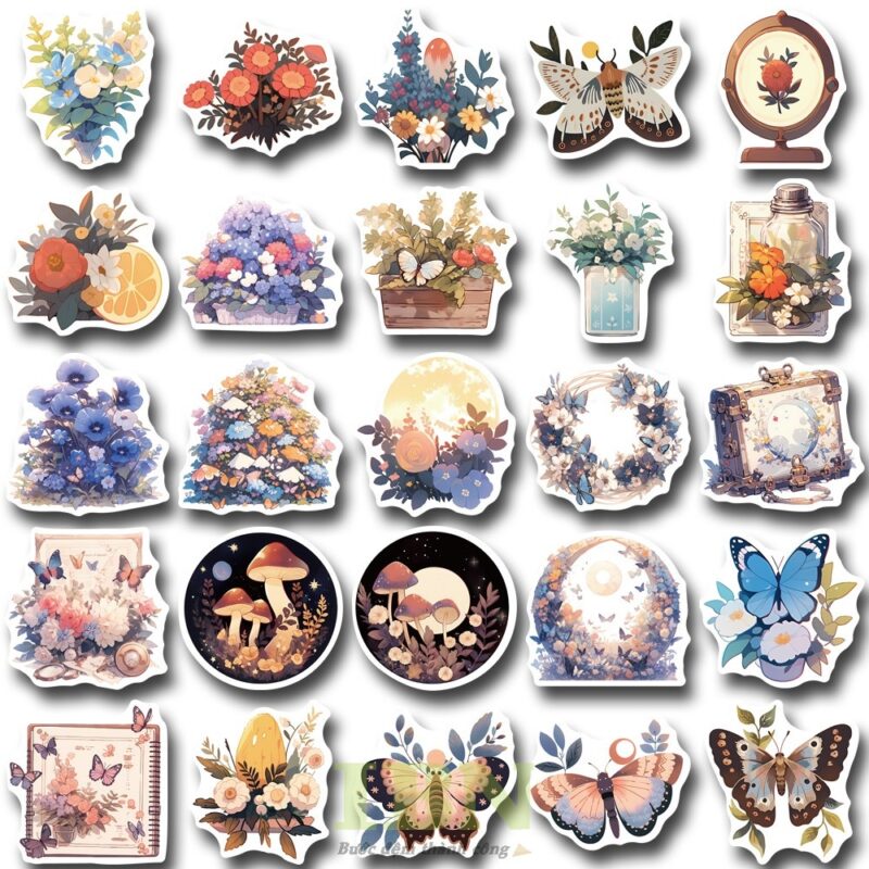 99+ Mẫu Sticker Hoa Đẹp, Xinh Xắn, Nhiều Màu Sắc | In Bảo Ngọc