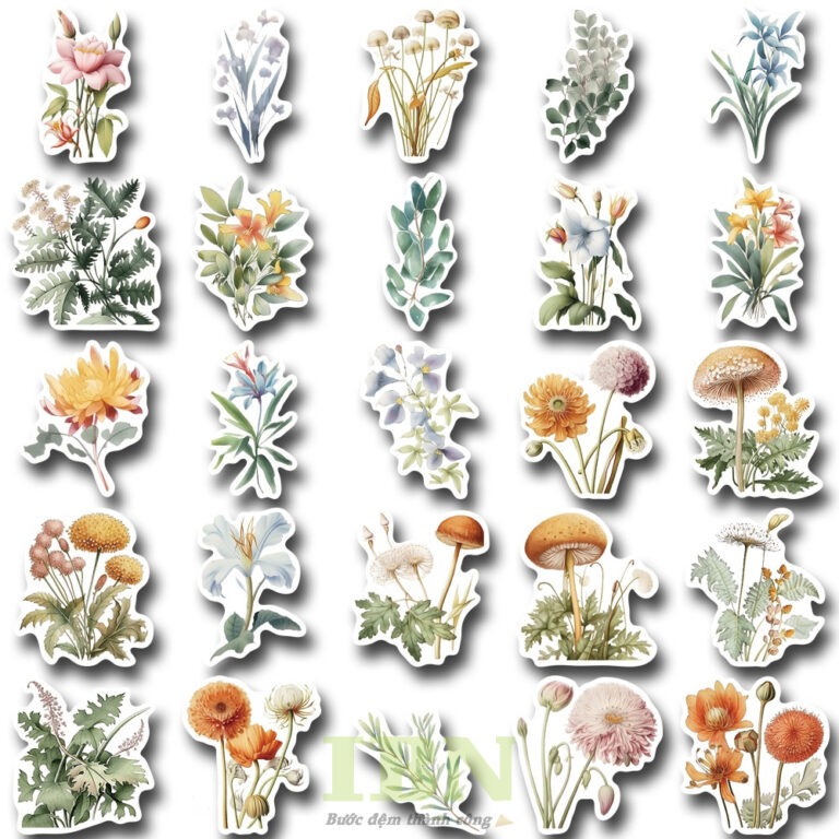99+ Mẫu Sticker Hoa Đẹp, Xinh Xắn, Nhiều Màu Sắc | In Bảo Ngọc