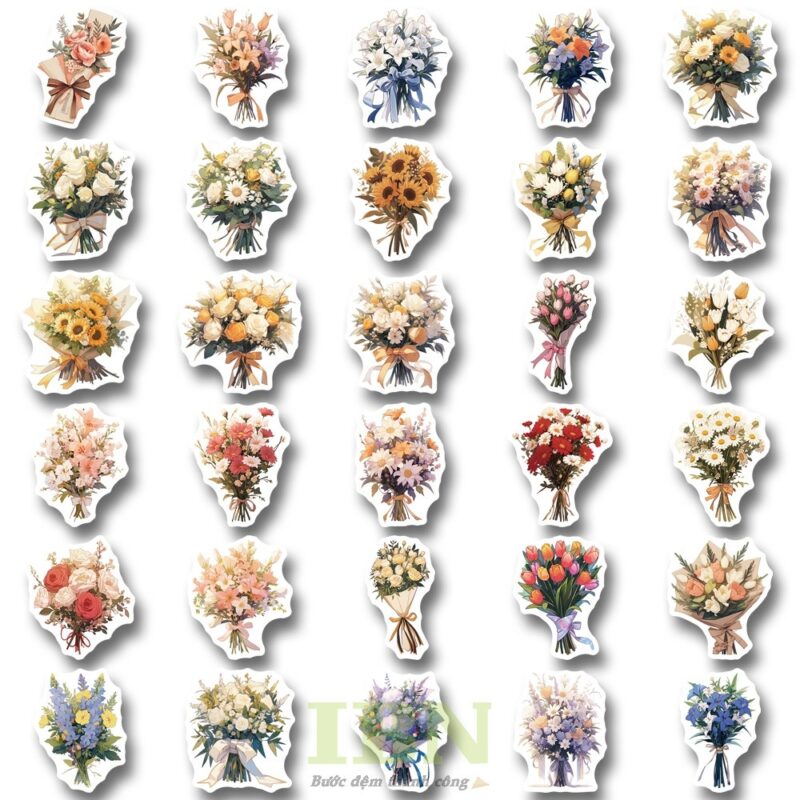 99+ Mẫu Sticker Hoa Đẹp, Xinh Xắn, Nhiều Màu Sắc | In Bảo Ngọc