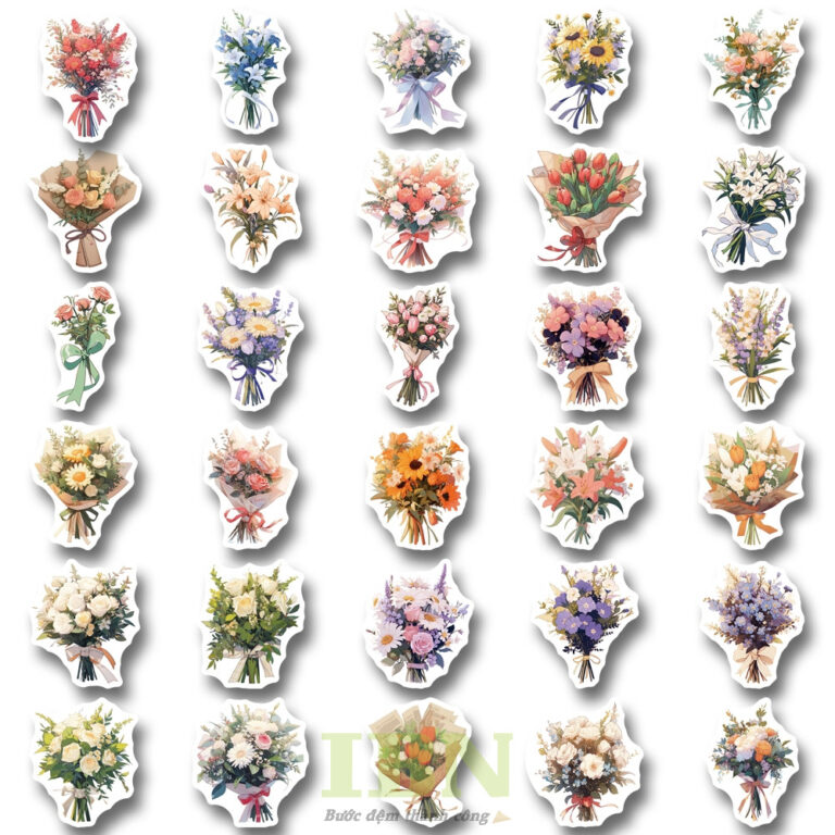 99+ Mẫu Sticker Hoa Đẹp, Xinh Xắn, Nhiều Màu Sắc | In Bảo Ngọc