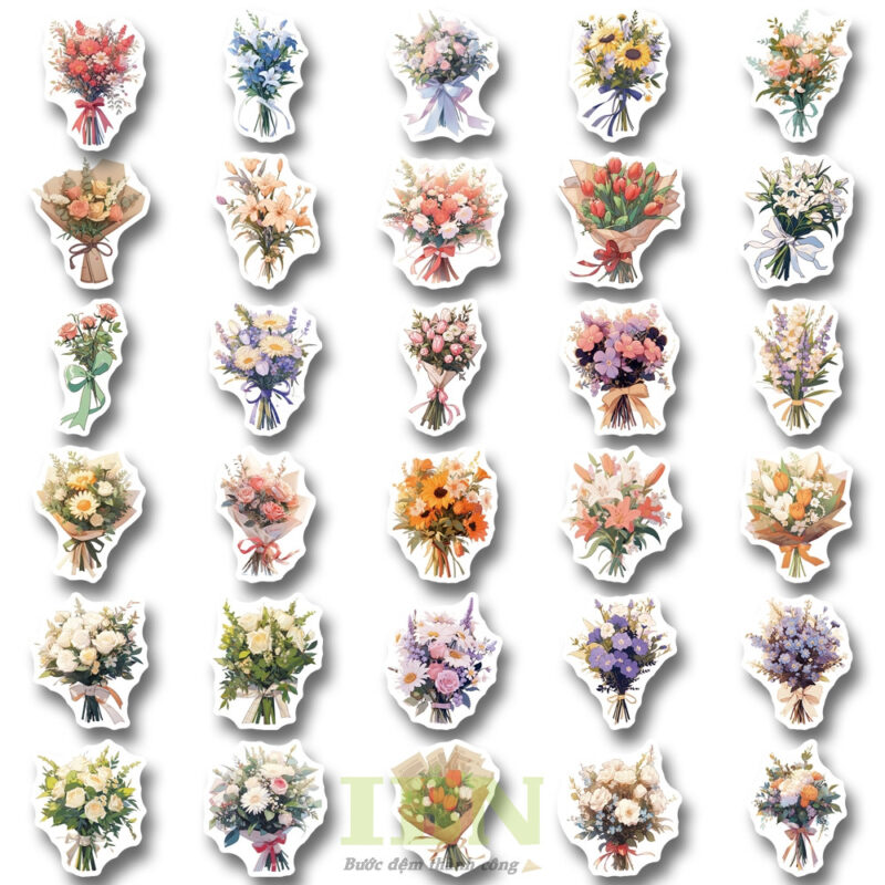 99+ Mẫu Sticker Hoa Đẹp, Xinh Xắn, Nhiều Màu Sắc | In Bảo Ngọc