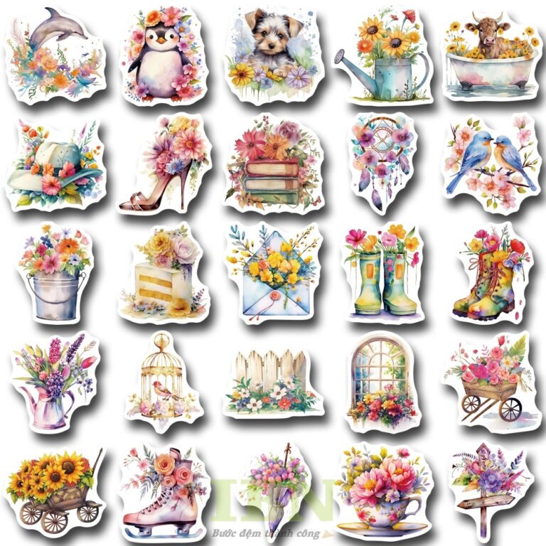 99+ Mẫu Sticker Hoa Đẹp, Xinh Xắn, Nhiều Màu Sắc | In Bảo Ngọc