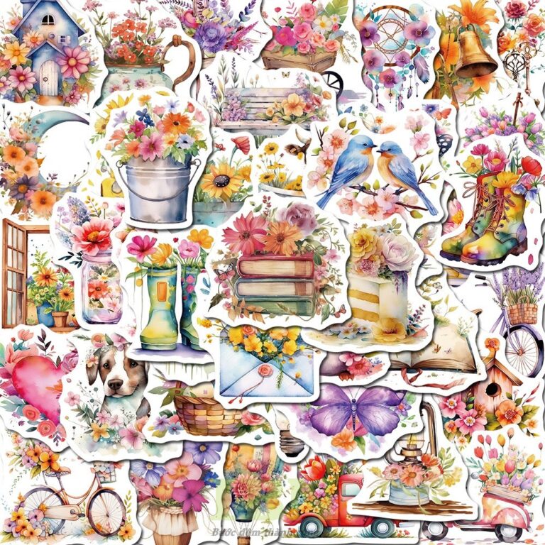 99+ Mẫu Sticker Hoa Đẹp, Xinh Xắn, Nhiều Màu Sắc | In Bảo Ngọc